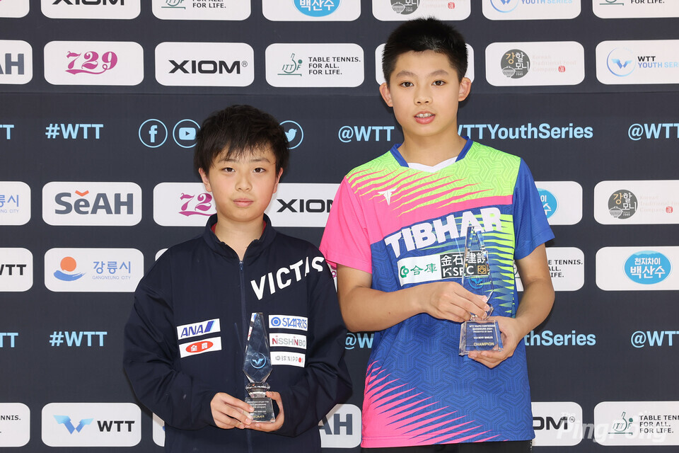 [포토] 한국 3위만 둘! WTT 유스컨텐더 강릉 U13 남자단식 입상자들