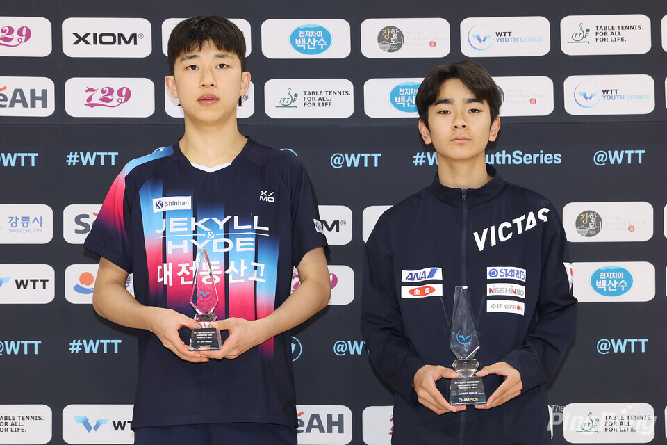 [포토] 권혁 준우승! WTT 유스컨텐더 강릉 U17 남자단식 입상자들